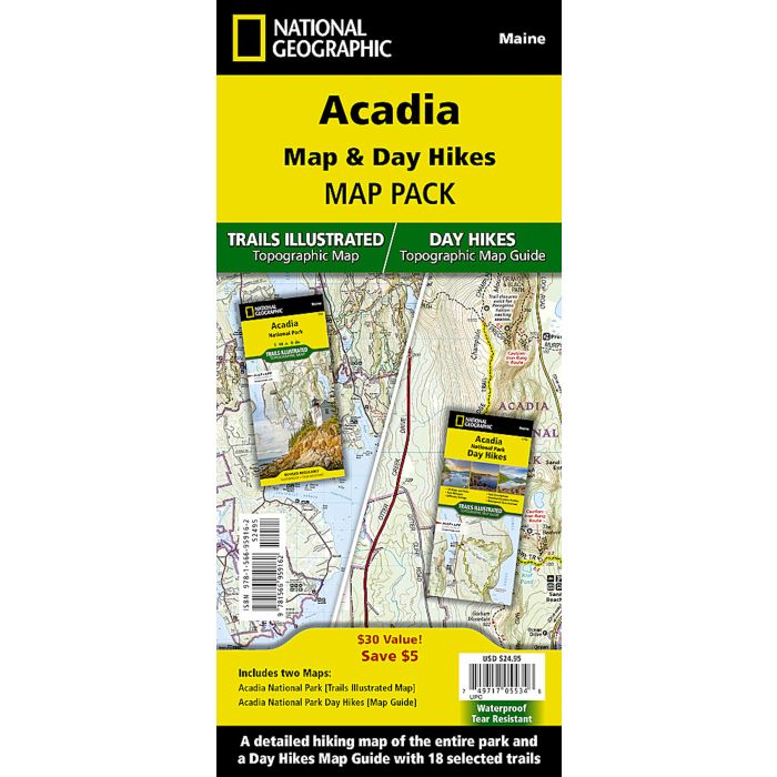 Acadia Map and Day Hikes Map Pack